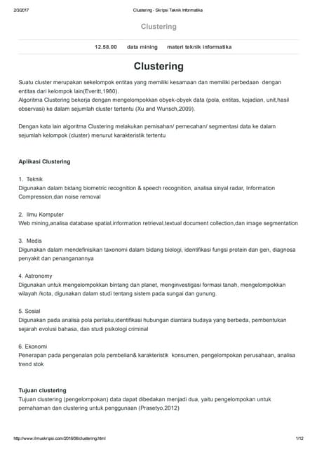 Aplikasi text mining untuk automasi penentuan tren topik skripsi dengan metode k means ...