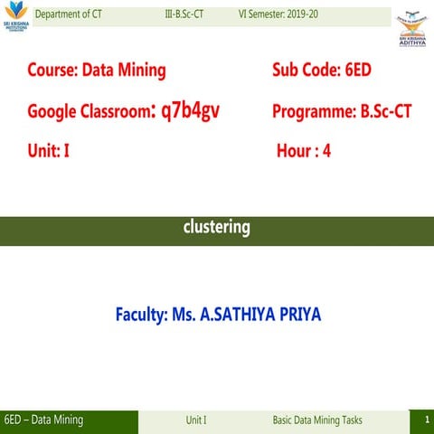Clustering, application, methods u 1 | PPT