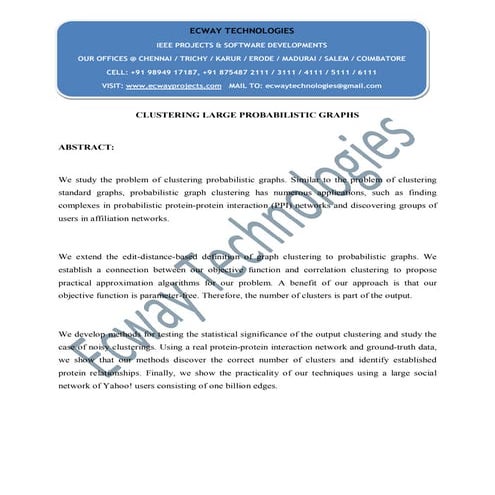 Clustering large probabilistic graphs | PDF