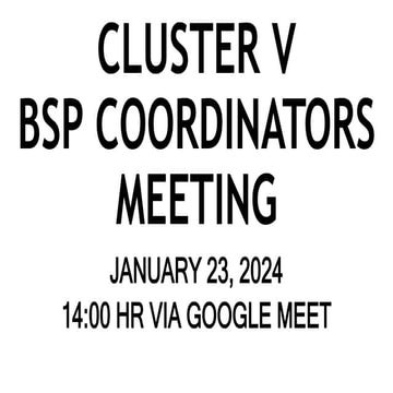 CLUSTER V meeting.pptx