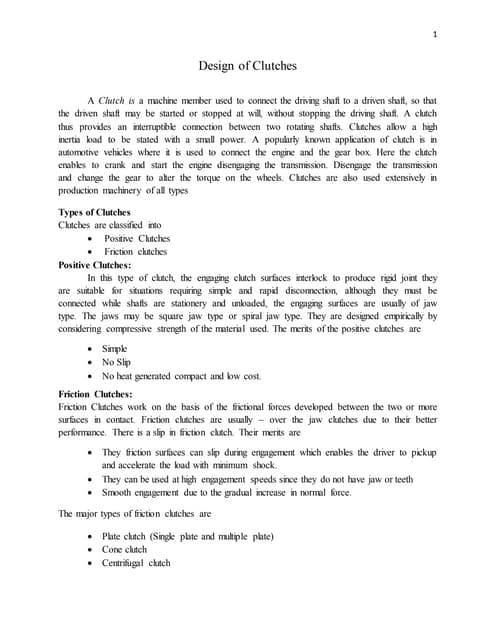 Unit 3.2 Design of Clutches | PPT