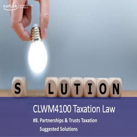 CLWM4100 Week 8 Solutions.pptx jdjdjjjdbbd | PPT