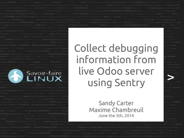 Collecting Debugging Information From Live Odoo Server Using Sentry Ppt 0895