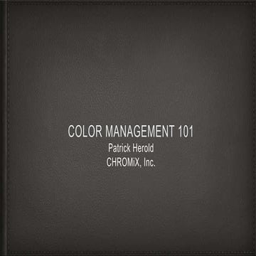 Color Management - an introduction | PPTX