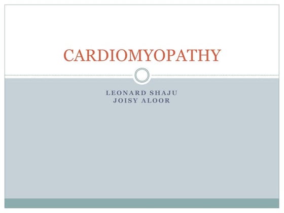 Cardiomyopathy | PPT