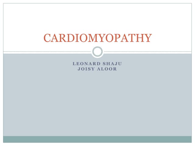 Cardiomyopathy | PPTX