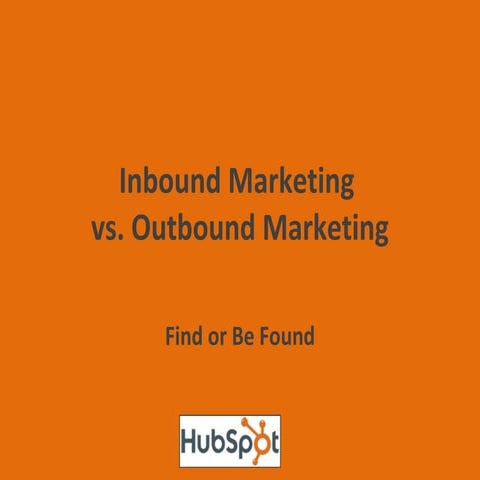 Cm443 Inbound V. Outbound Marketing | PPT