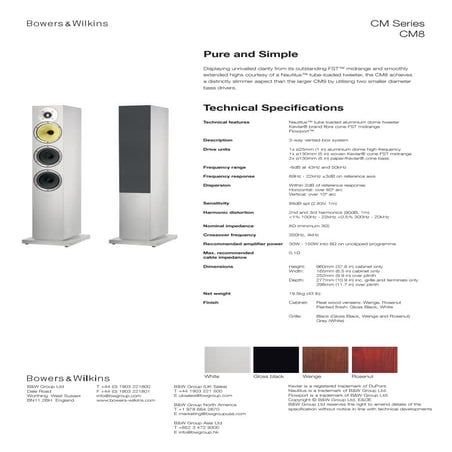 Cm8 white fiche produit | PDF