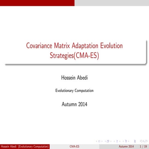 Covariance Matrix Adaptation Evolution Strategy Cma Es Pdf Genetics Science