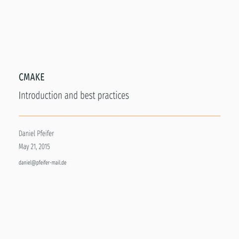 Cmake Introduction And Best Practices Pdf Programming Languages 1799