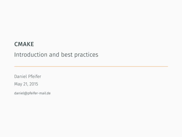 Cmake Introduction And Best Practices Pdf Programming Languages 1799