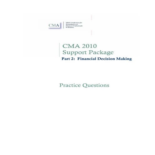 Cma practice questions-part-2 | PDF