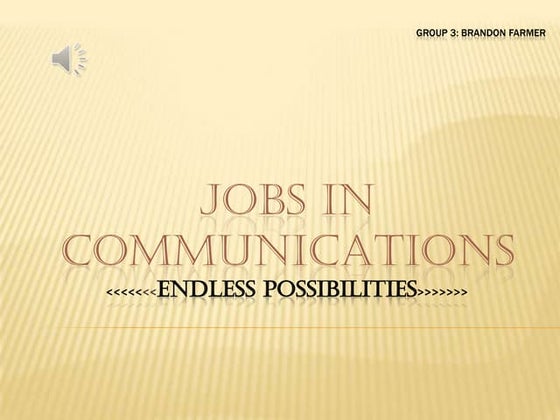A Career in Communications | PPTX