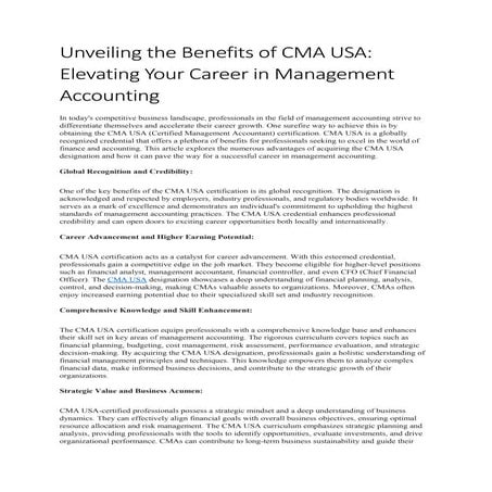 CMA USA | PDF
