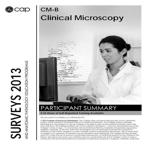 CAP's Survey in Clinical Microscopy 2013 | PDF