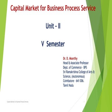 Capital Market for Business Process Service Unit - II | PPT