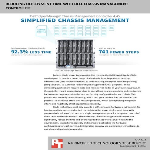Reducing deployment time with Dell Chassis Management Controller | PDF