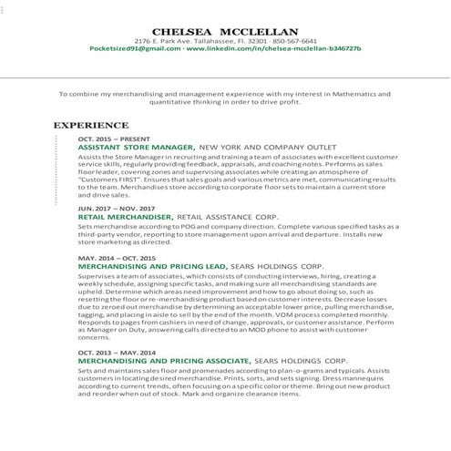 Chelsea McClellan Resume | PDF