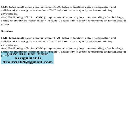 CMC helps small group communication.CMC helps to facilities active p.pdf