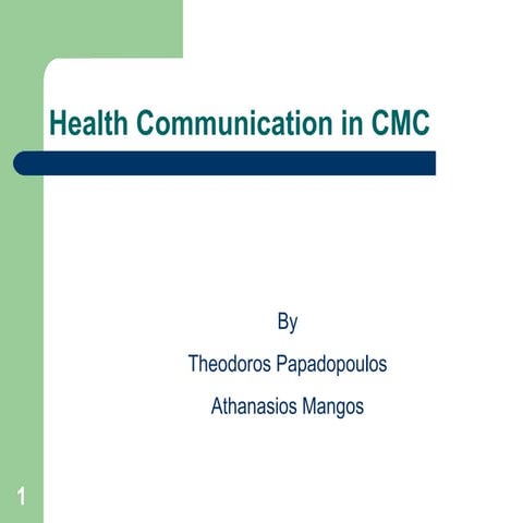 Health Communication in CMC | PPT