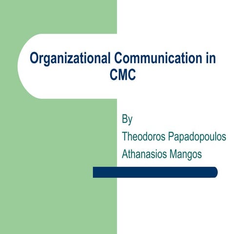 Organizational Communication in CMC | PPT