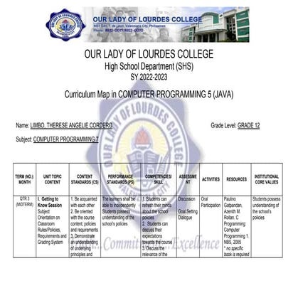 Curriculum Map in Computer PROG 7. docx.docx