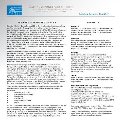 CMC Rmc research consulting overview | PDF