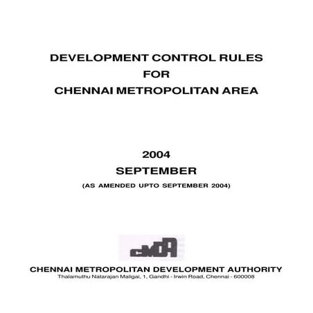 CMDA Rules for Chennai Real Estate Professionals | PDF