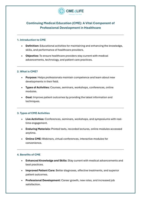 CME4Life: Empowering Healthcare Professionals through Innovative ...