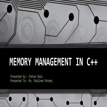 C++ MEMORY MANAGEMENT.pptx/ kbibuvvw veovn nveknev ovne onv | PPT