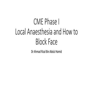 Local anaesthesia and facial block | PDF