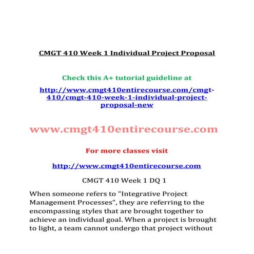 Cmgt 410-week-1-individual-project-proposal | PDF