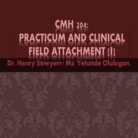 Cmh 204 Practicum and Clinical Field Attachments 1 | PPTX