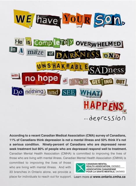 Cmha Ransom Depression Ad V2 | PDF