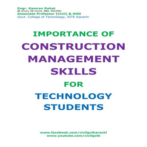 Construction Management Skills for Civil Technologists | PDF