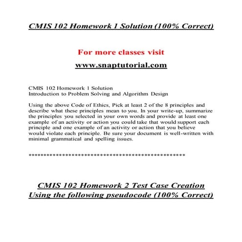 Cmis 102 Effective Communication / snaptutorial.com | Programming ...