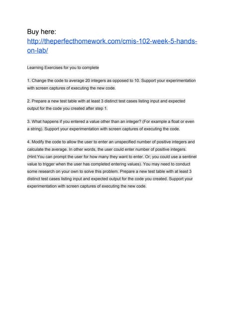 CMIS 102 WEEK 6 HANDS-ON LAB | PDF