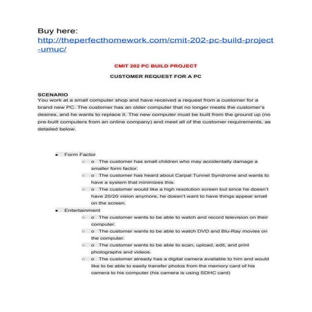 CMIT 202 PC BUILD PROJECT (UMUC) | PDF