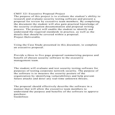 CMIT 321 Executive Proposal ProjectThe purpose of this project is .docx