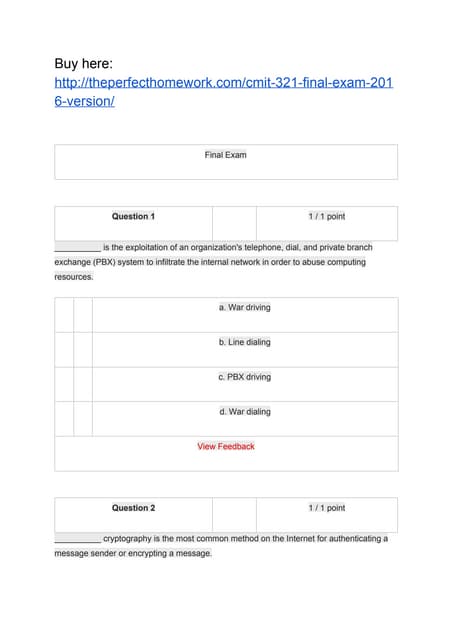 CMIT 321 FINAL EXAM | PDF