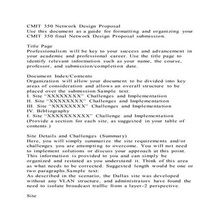 Cmit 350 network design proposal use this document as a guide for f | DOCX | Computer Networking ...