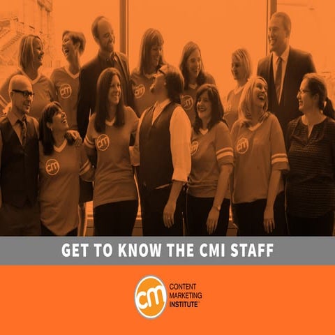 Meet the CMI Team! Photos from #CMWorld | PDF