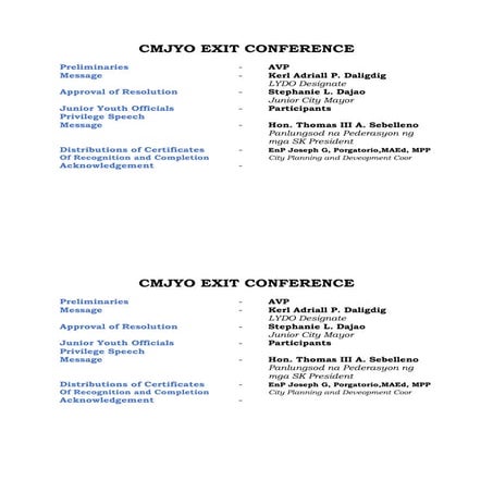 City of Mati Junior Youth Conference '24 | DOCX