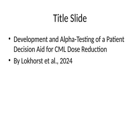 Development and Alpha-Testing of a Patient Decision Aid for Patients ...