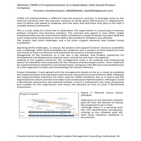 Cmmi 2.0 deployment case study | PDF