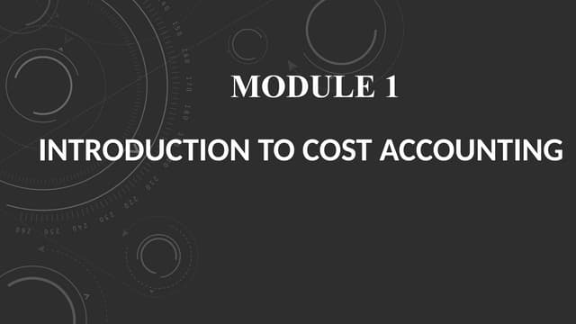 Cost Accounting presentation | PPTX