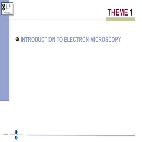 Introduction to Electron Microscopy. Master in Nanoscience and ...