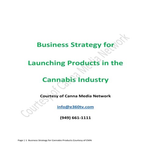 CMN CANNABIS BUSINESS LAUNCH GUIDE | PDF