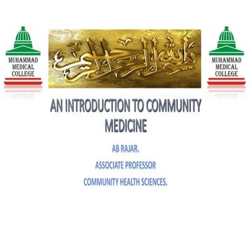 AN INTRODUCTION TO COMMUNITY MEDICINE | PPTX