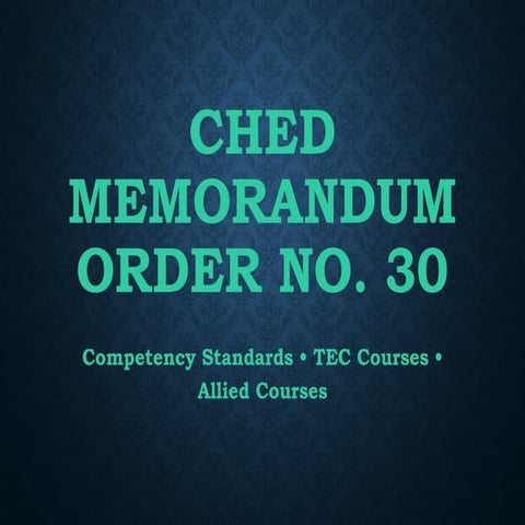 CMO 30 S 2004 Deped order about curriculum | PPTX